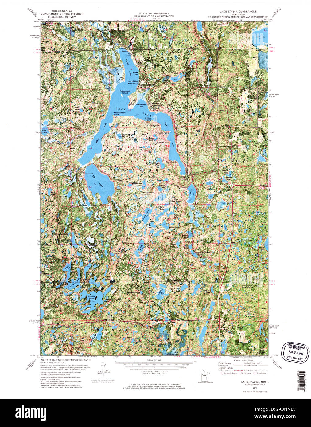 Lake itasca map Cut Out Stock Images & Pictures - Alamy