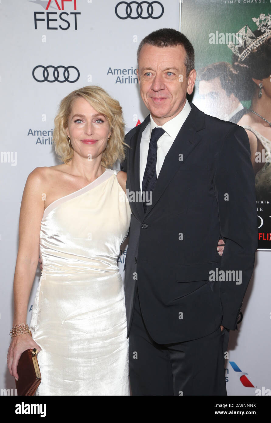 Hollywood, Ca. 16th Nov, 2019. Gillian Anderson, Peter Morgan, at The ...