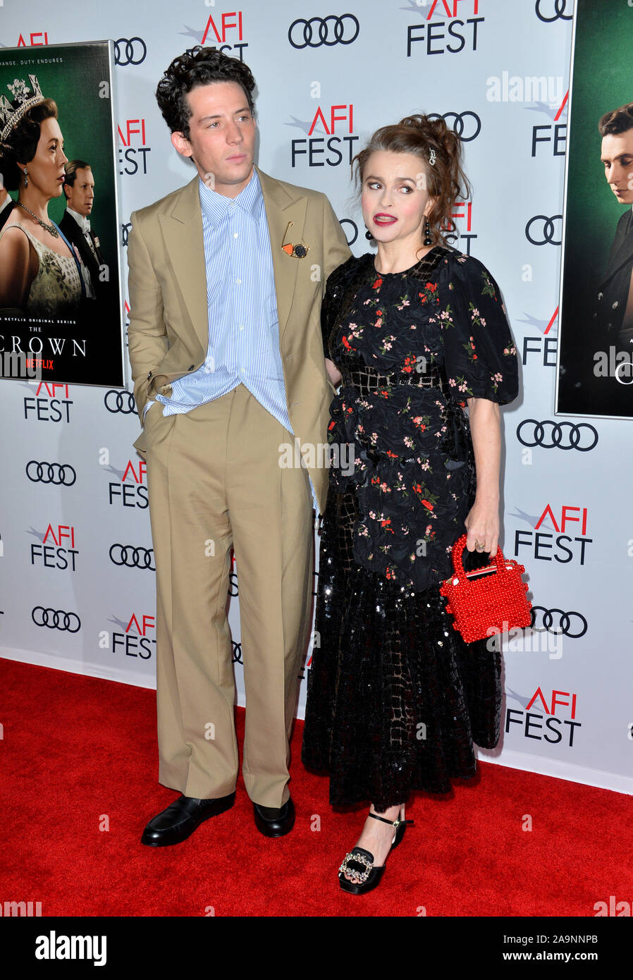 Los Angeles, USA. 16th Nov 2019. Josh O'Connor & Helena Bonham Carter ...