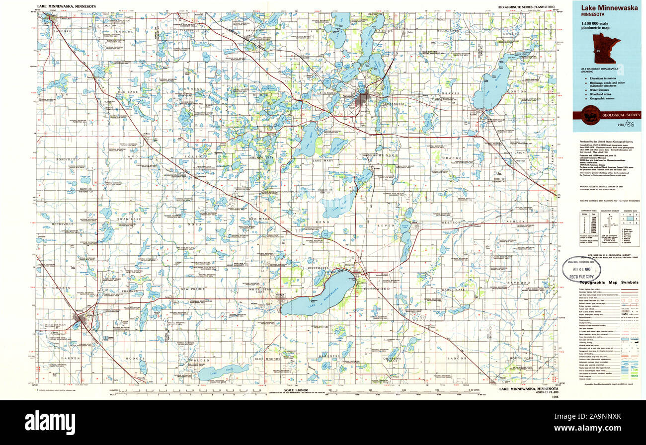 Minnewaska map hi-res stock photography and images - Alamy