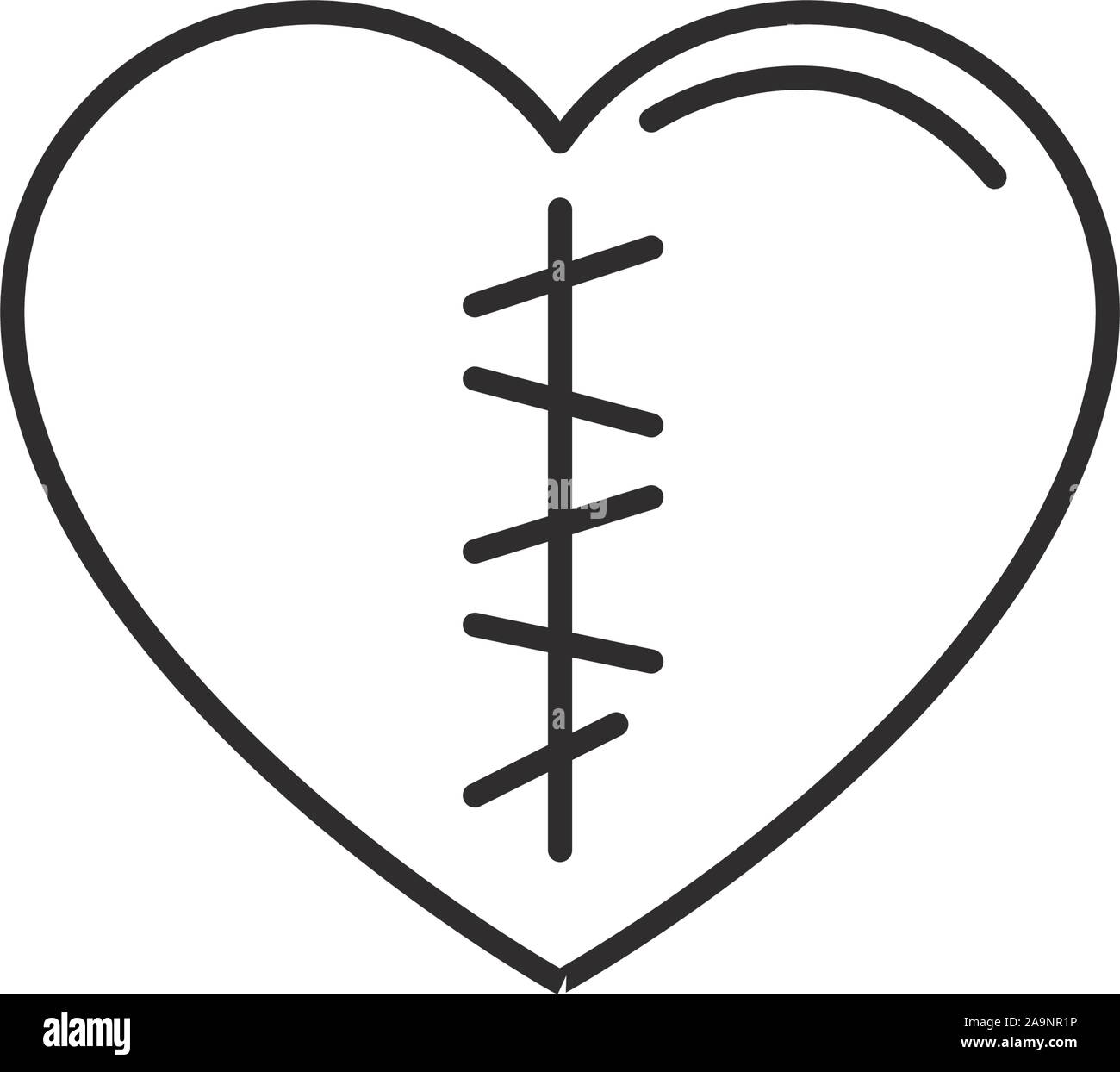 broken heart romantic passion love line vector illustration Stock ...