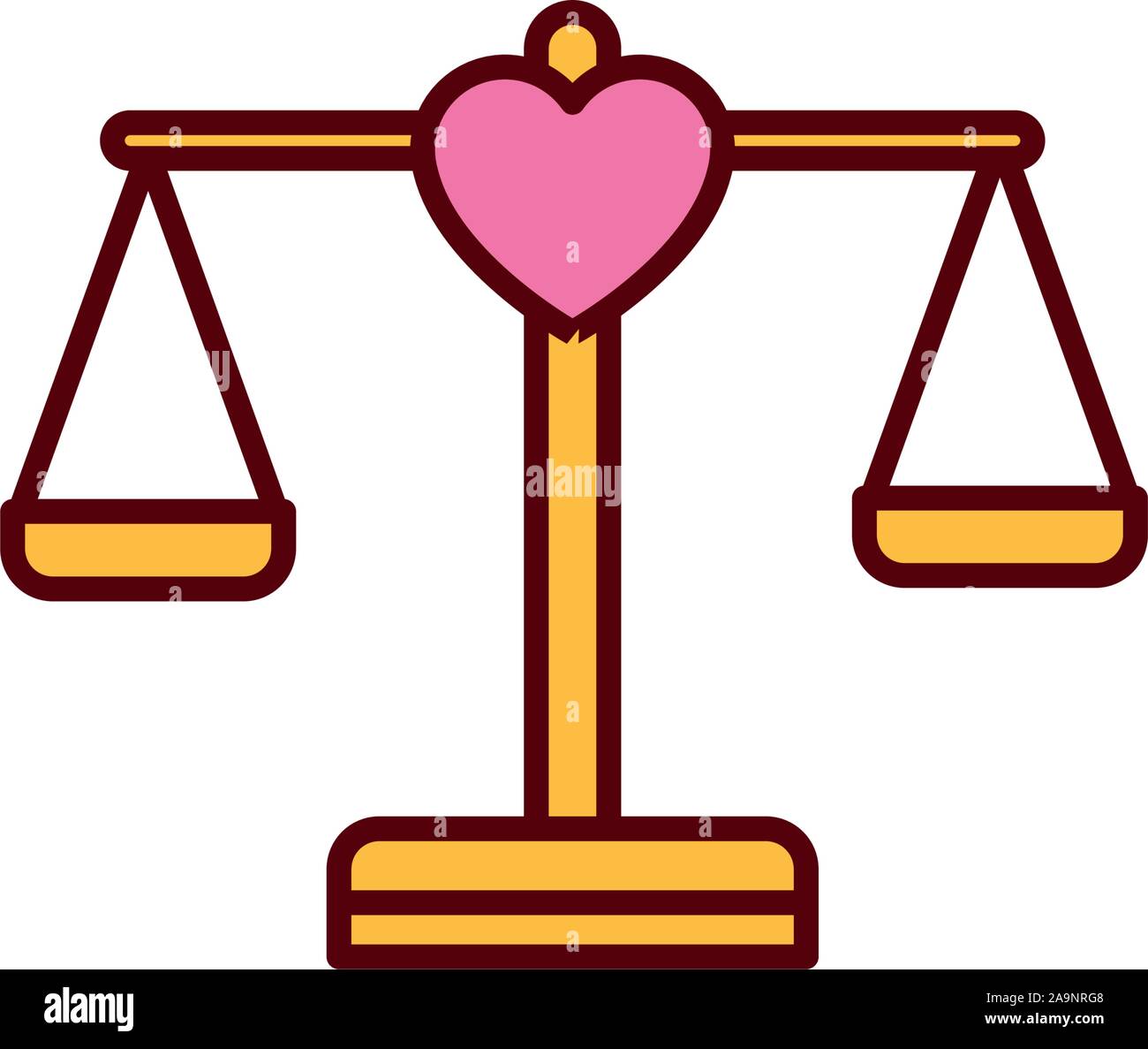 balance heart romantic passion love flat line vector illustration Stock Vector Image & Art - Alamy