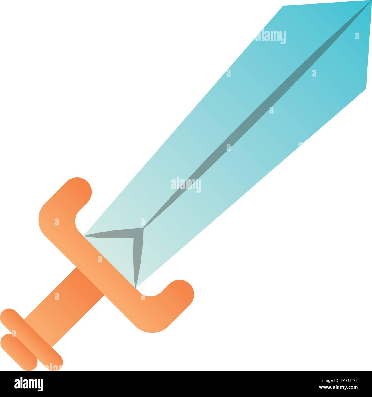 sword weapon fantasy gradient style vector illustration Stock Vector ...
