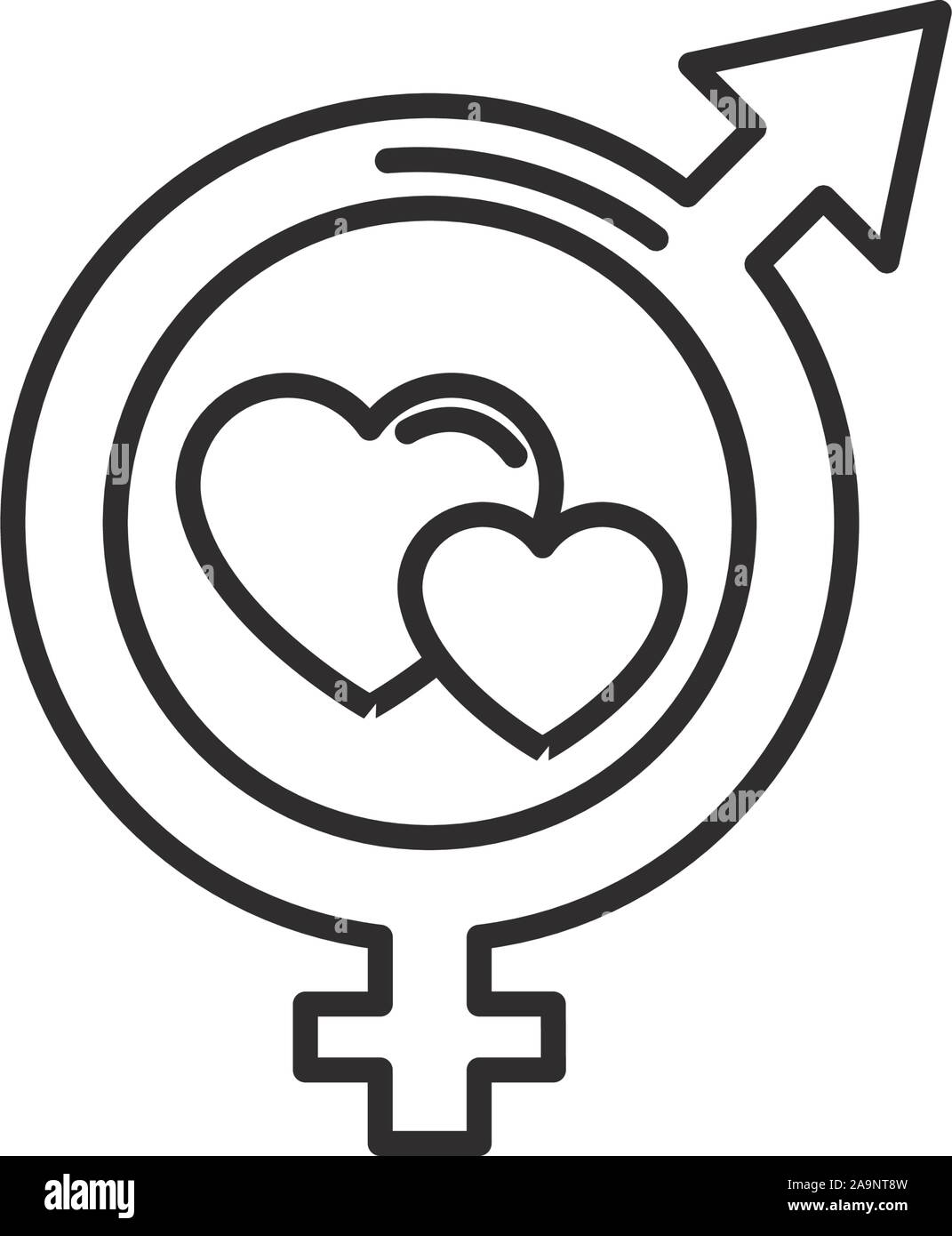 gender male and female hearts romantic passion love line vector illustration Stock Vector Image ...