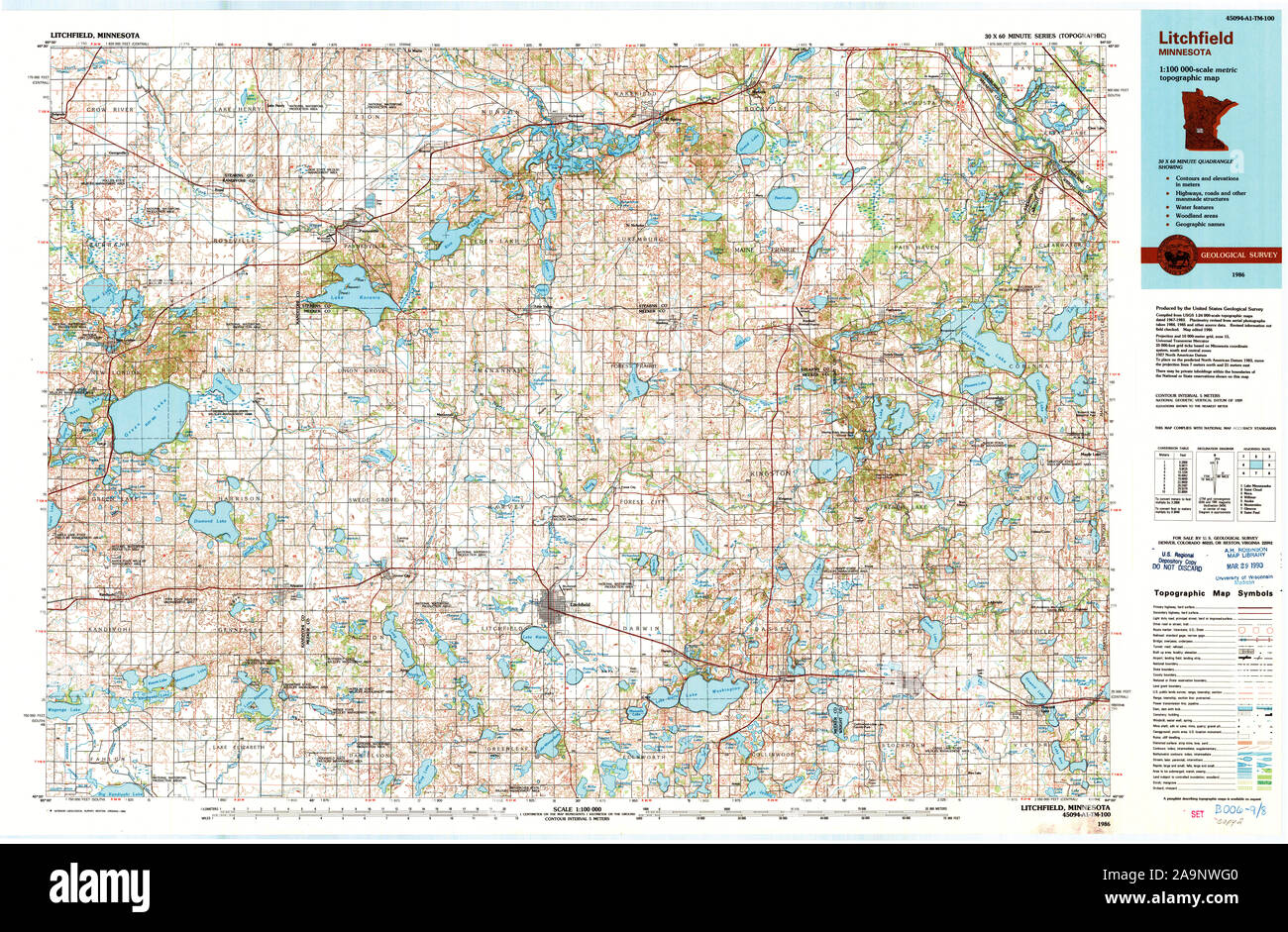 Map of litchfield minnesota hi-res stock photography and images - Alamy