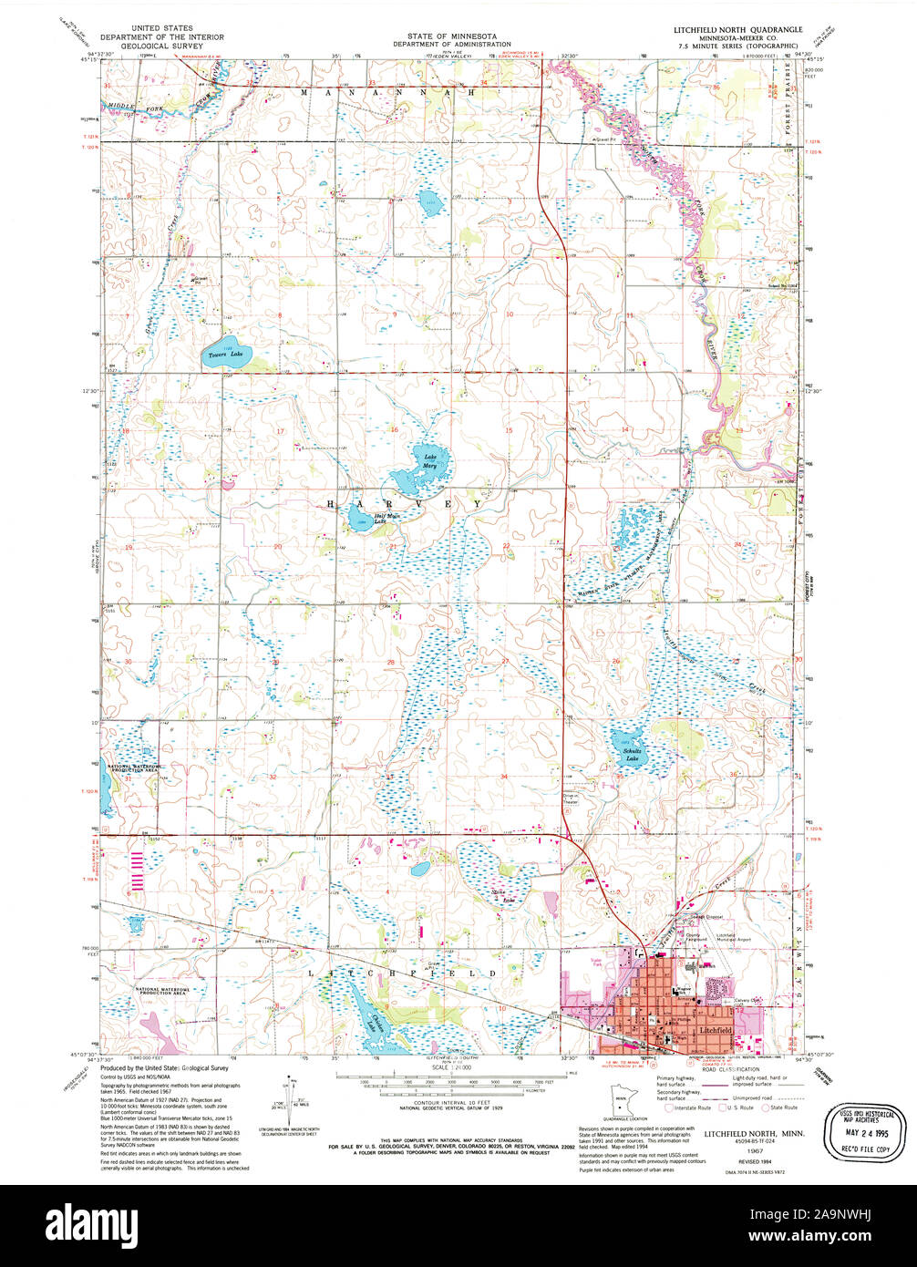 Map of litchfield minnesota hi-res stock photography and images - Alamy