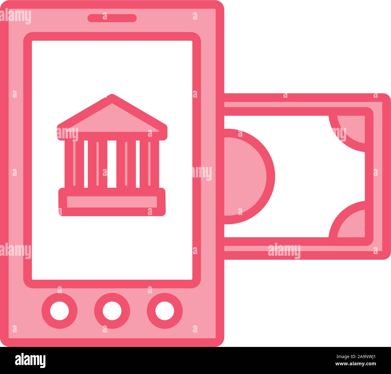 smartphone banknote app money line and fill Stock Vector Image & Art ...