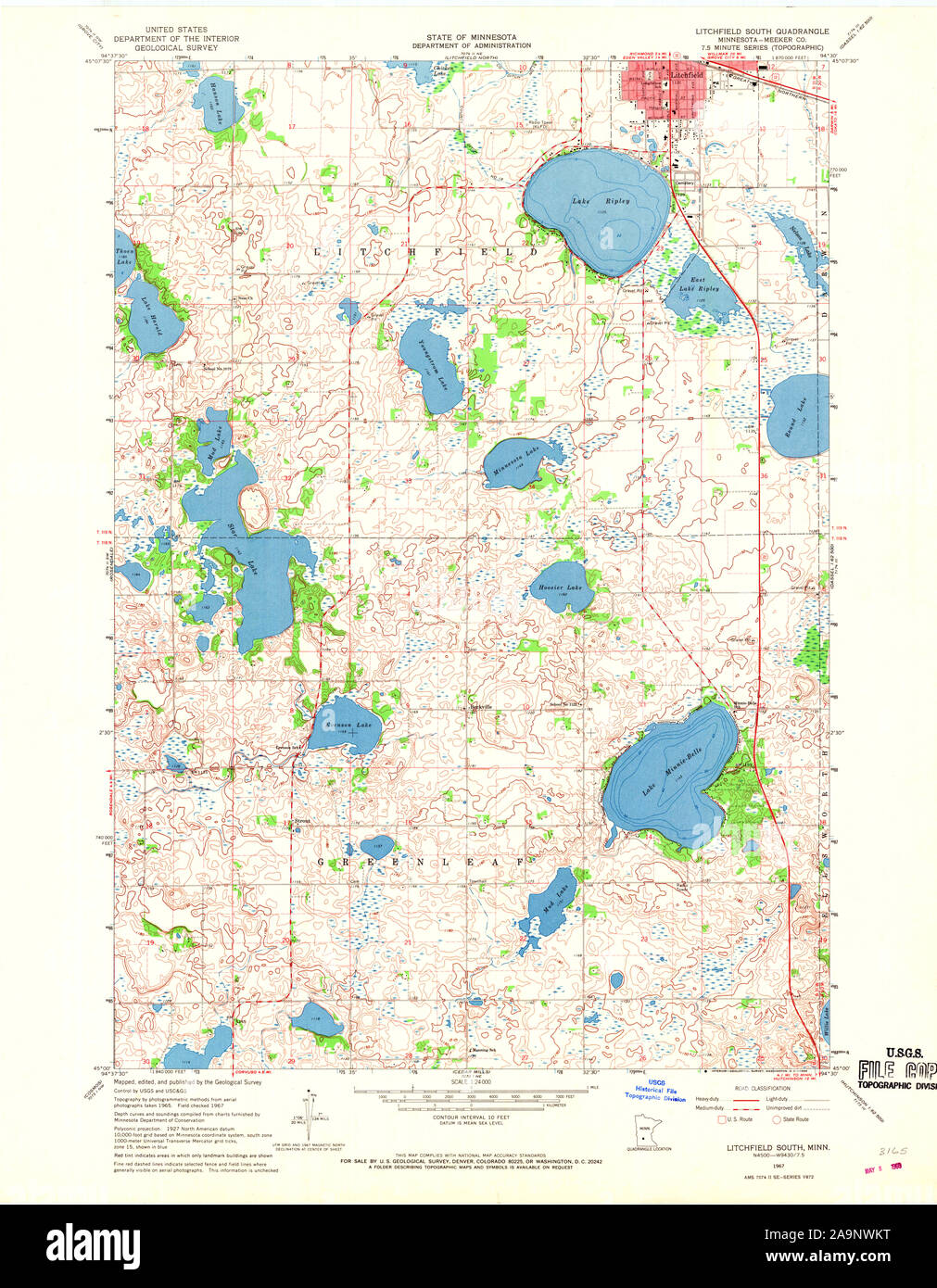 Map of litchfield minnesota hi-res stock photography and images - Alamy
