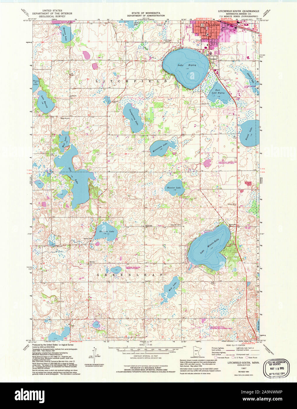 Map of litchfield minnesota hi-res stock photography and images - Alamy