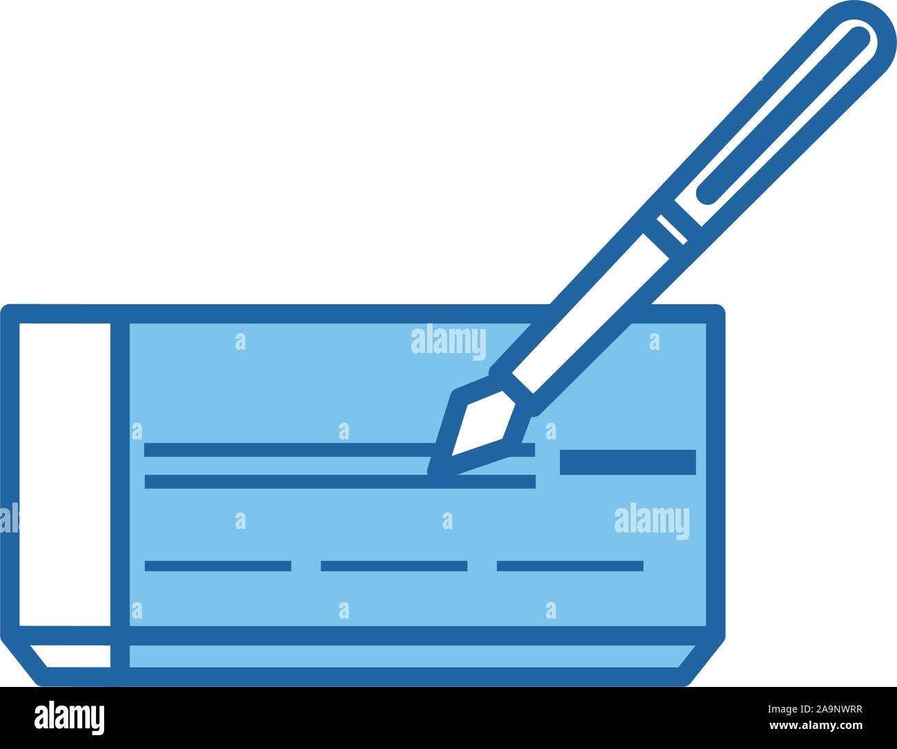 checkbook with pen money line and fill Stock Vector Image & Art - Alamy