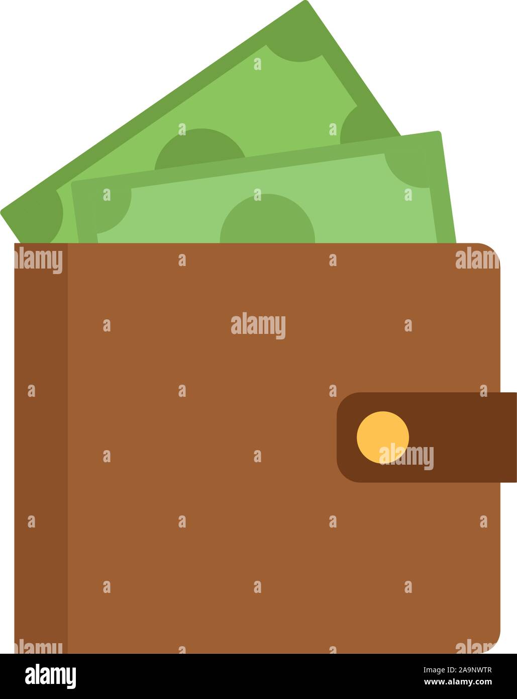 wallet and banknotes cash money flat image vector illustration Stock ...