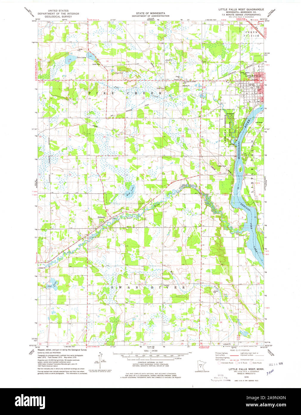 Little falls minnesota map hi-res stock photography and images - Alamy
