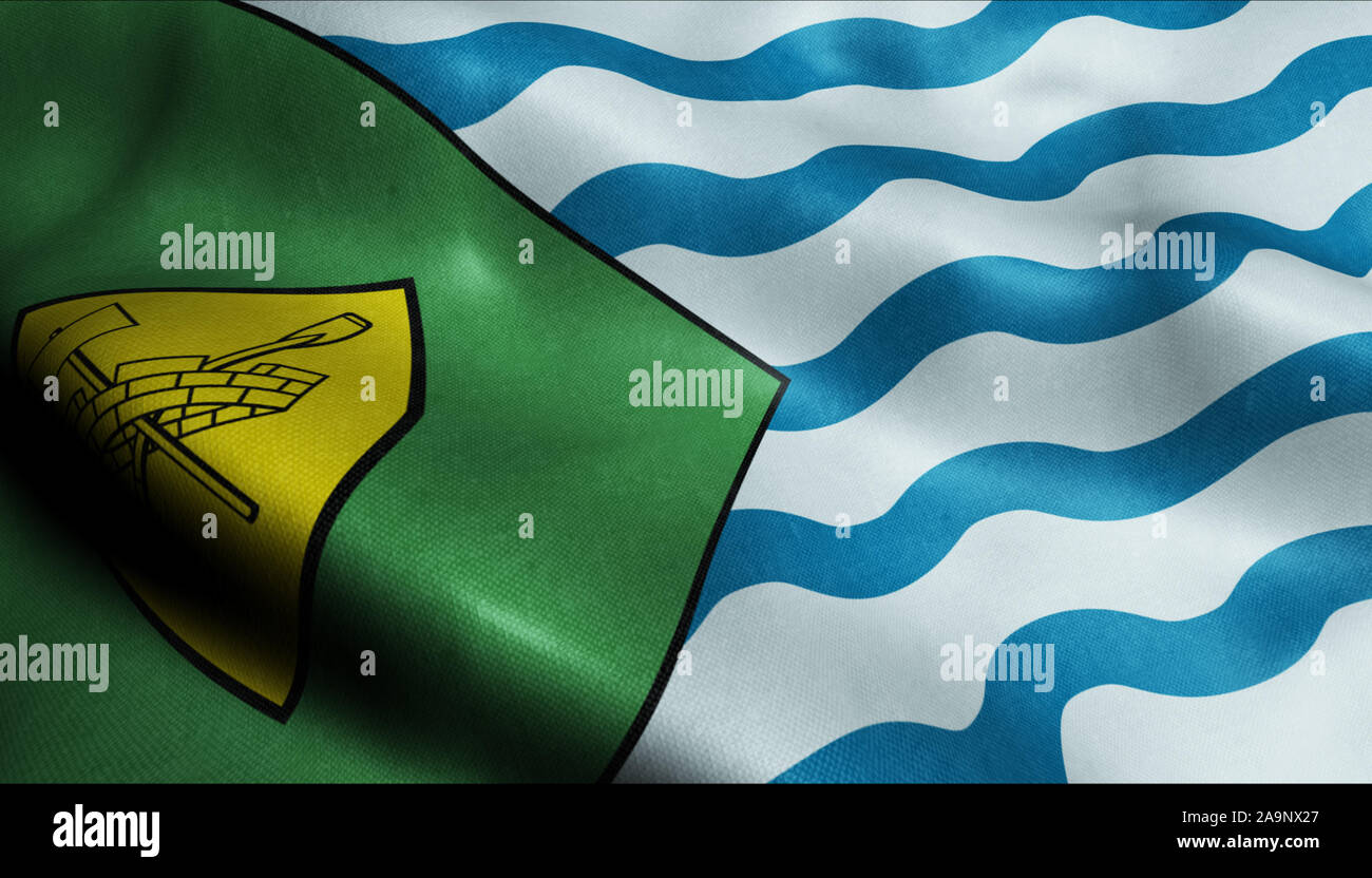 3D Waving Canada City Flag of Vancouver Closeup View Stock Photo - Alamy