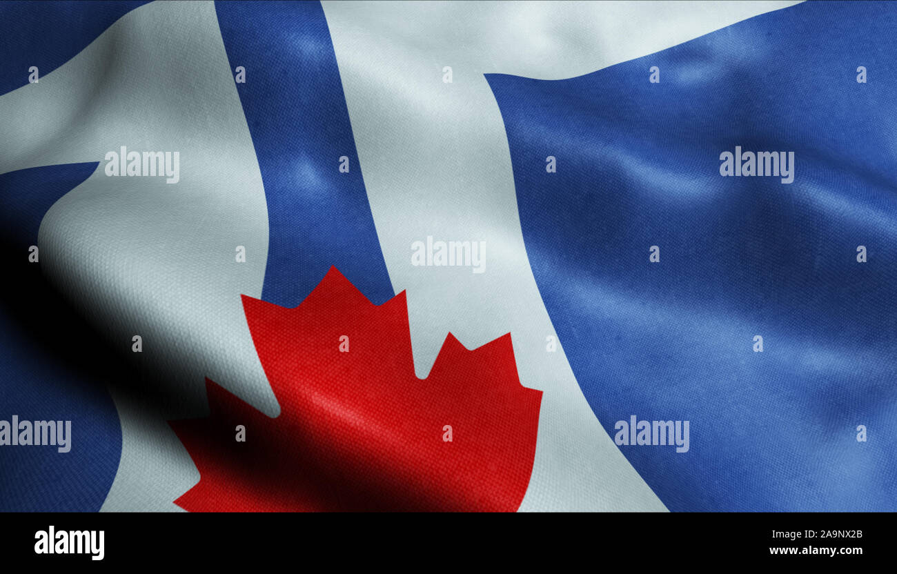 3D Waving Canada City Flag of Toronto Closeup View Stock Photo - Alamy