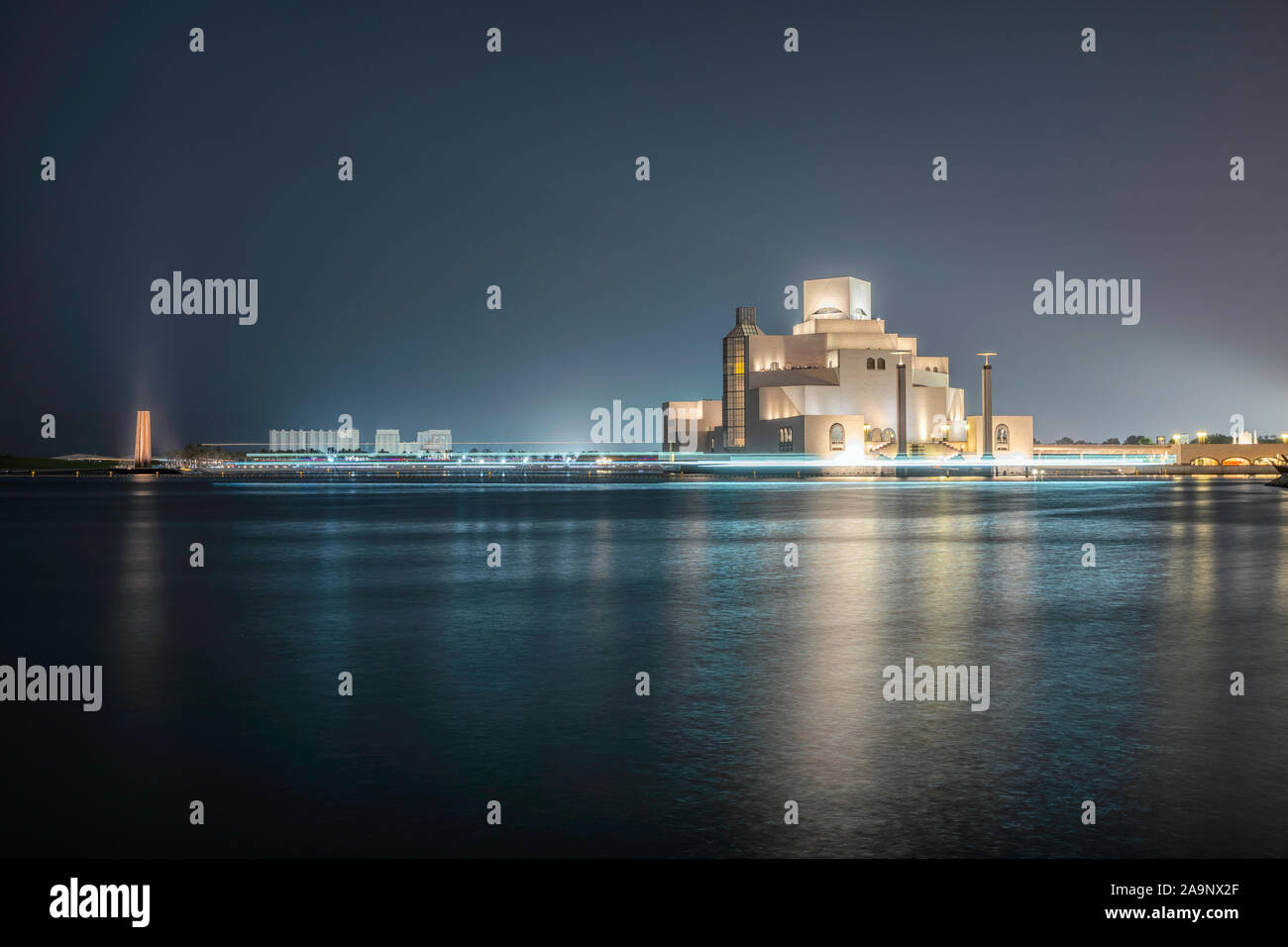 DOHA, QATAR - MAY 11: The Museum of Islamic Art (MIA) at night on May ...