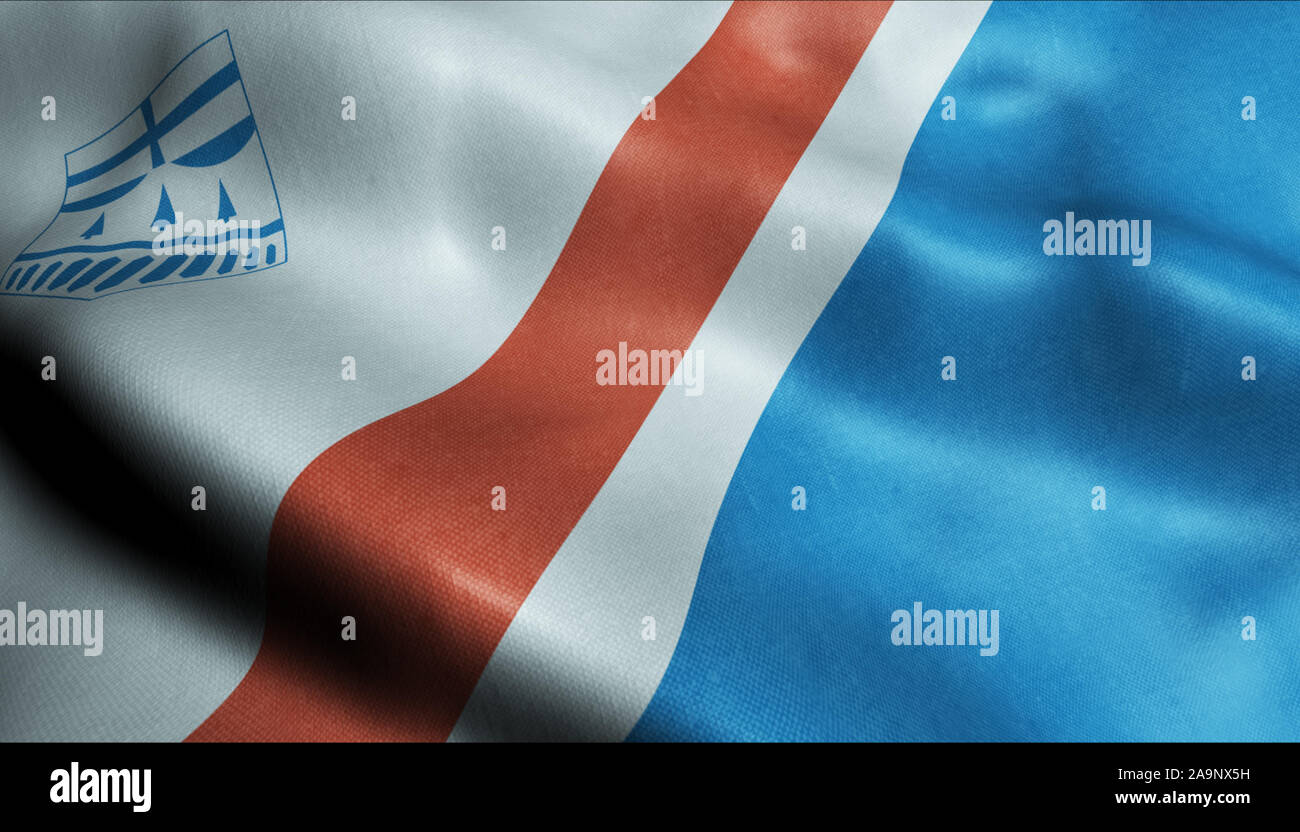3D Waving Canada City Flag of St. Albert Closeup View Stock Photo - Alamy