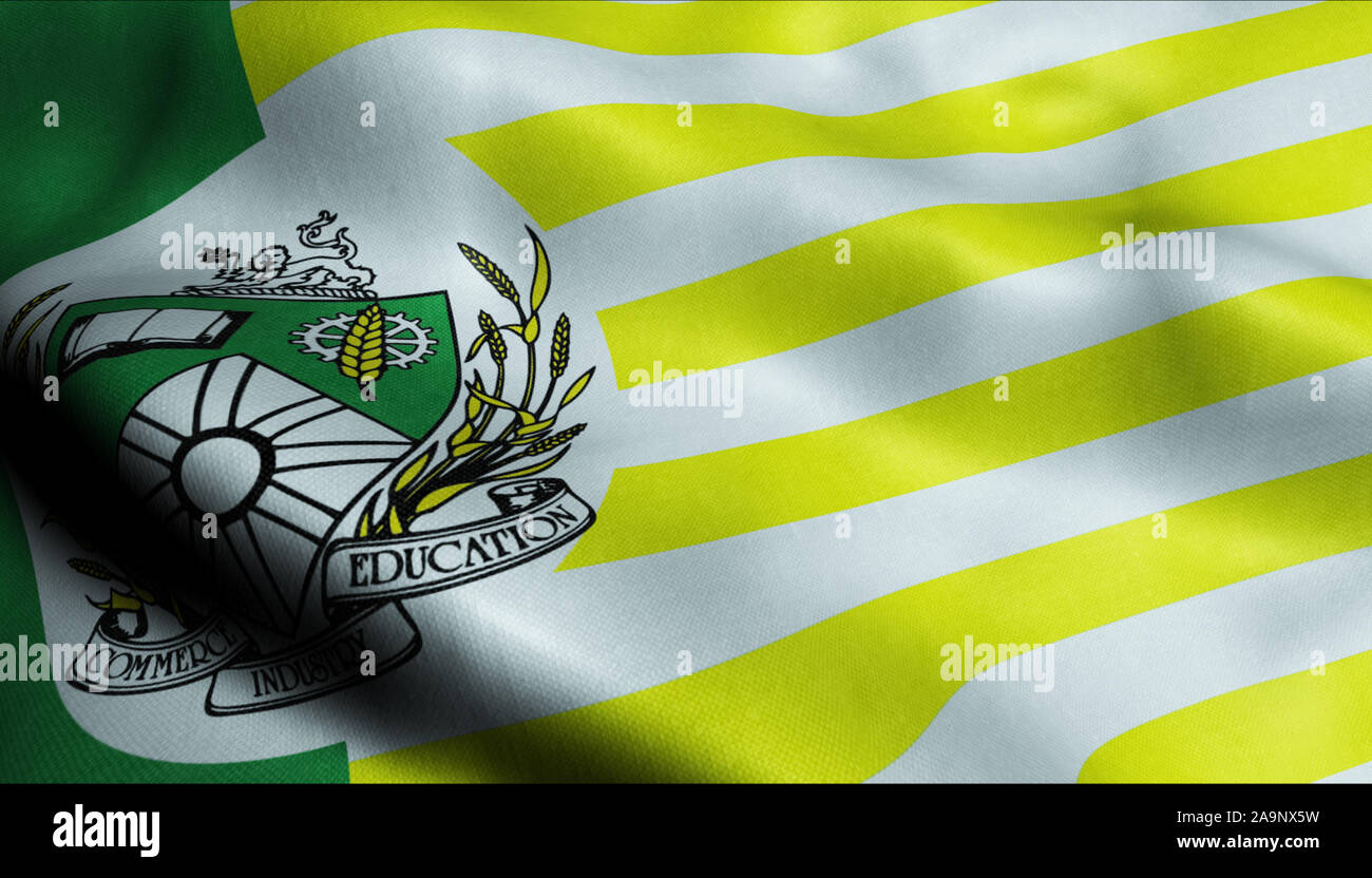 3D Waving Canada City Flag of Saskatoon Closeup View Stock Photo - Alamy