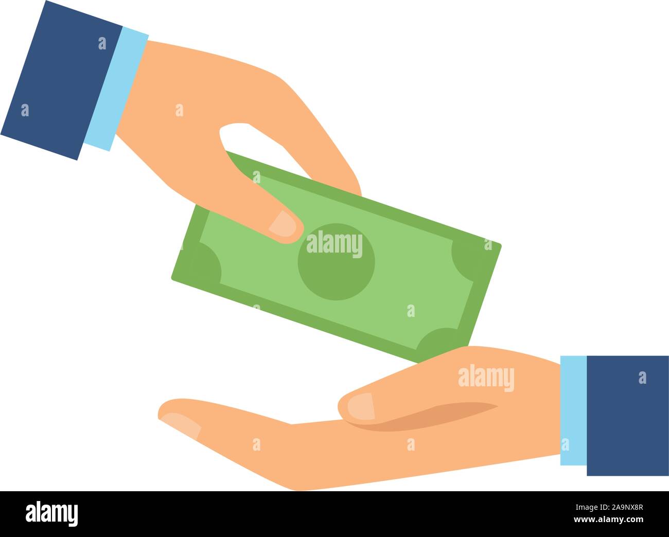 hand investment business banknote money flat image vector illustration ...