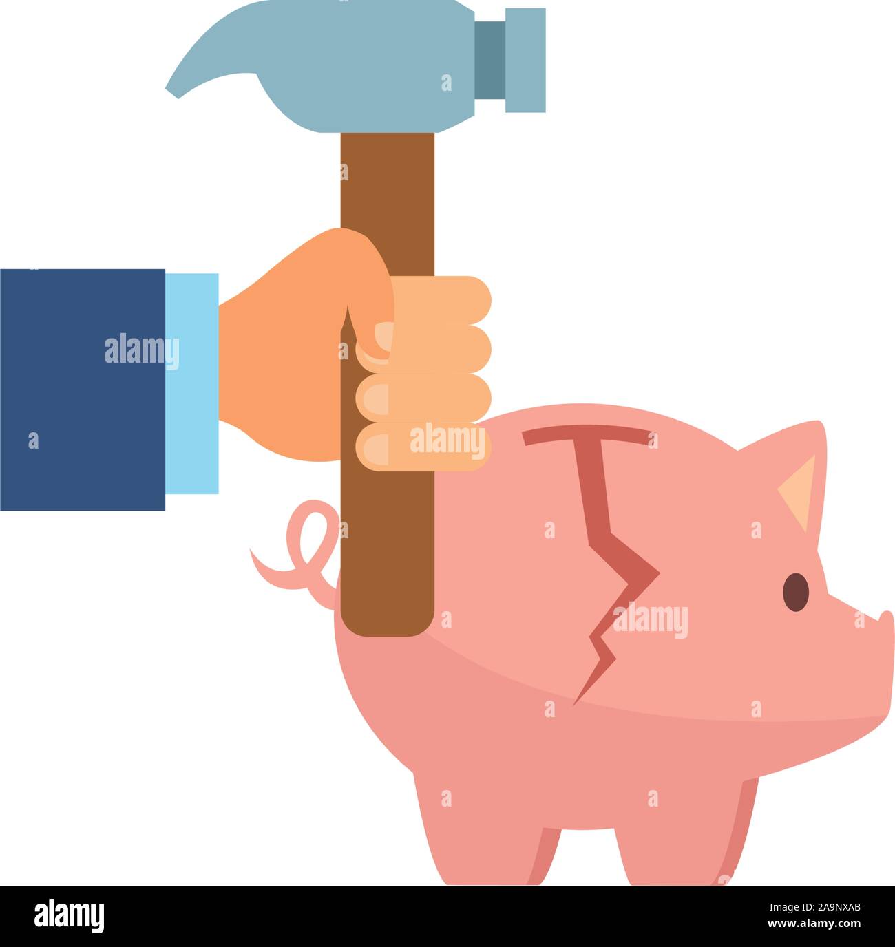Broken money box Stock Vector Images - Alamy