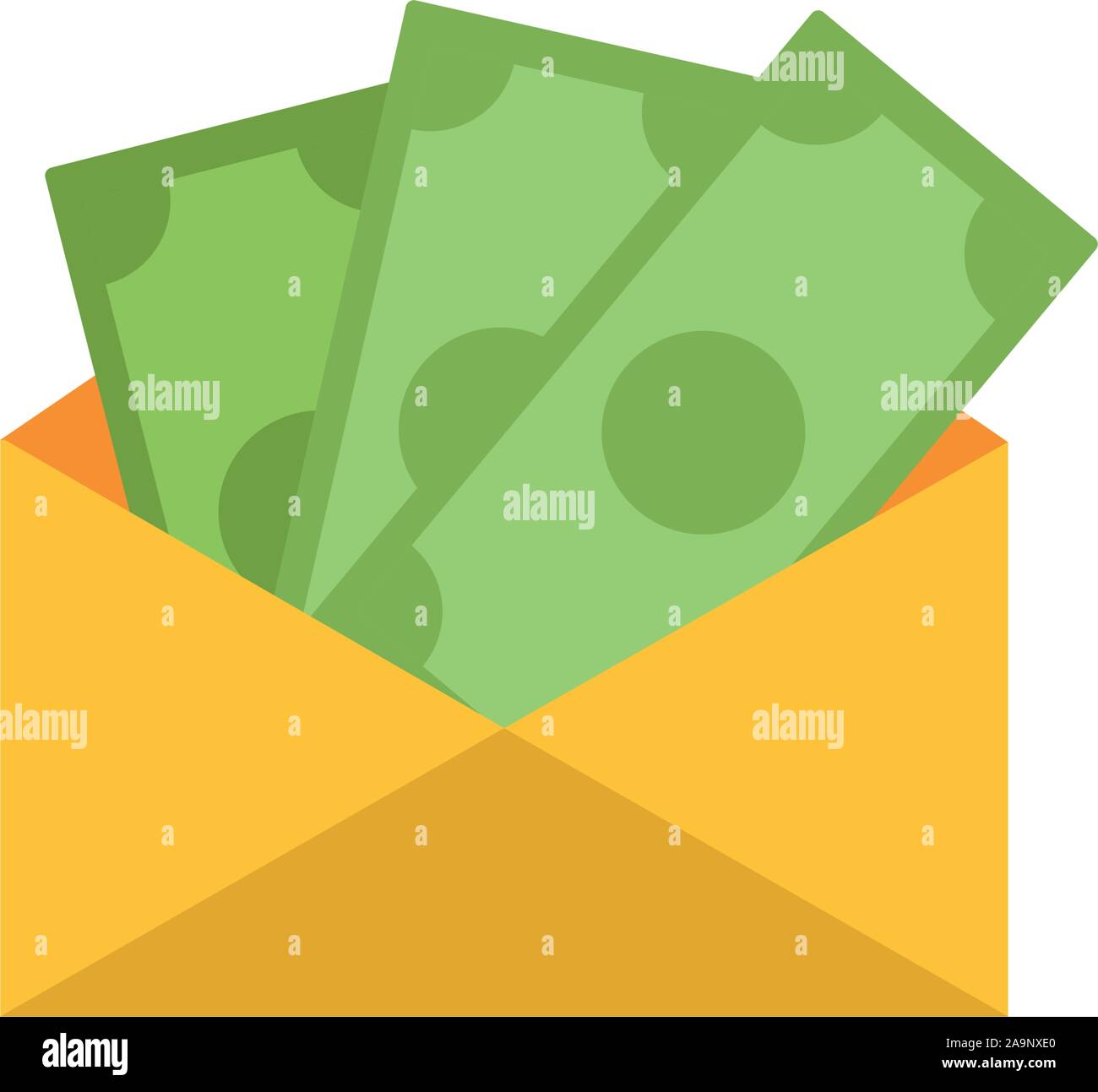 envelope with banknotes money flat image vector illustration Stock ...