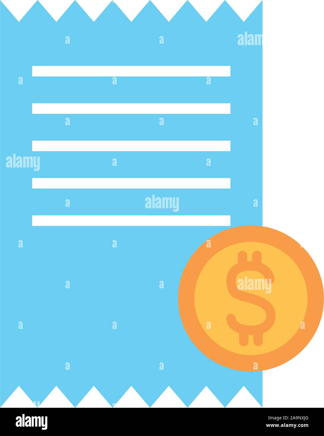 bill coin transaction money flat image vector illustration Stock Vector ...