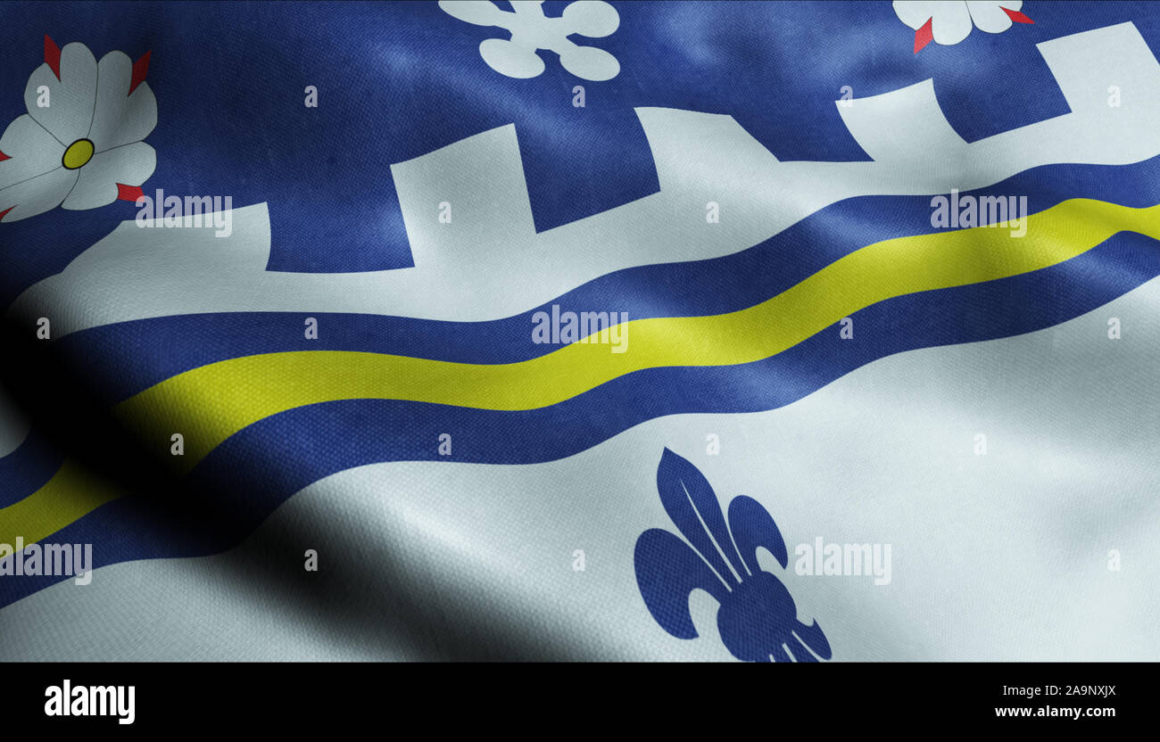 3D Waving Canada City Flag of Coquitlam Closeup View Stock Photo - Alamy