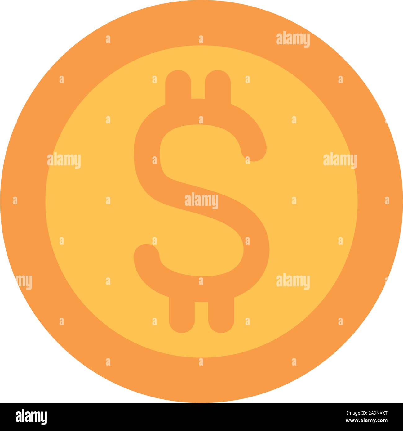 coin dollar currency money flat image vector illustration Stock Vector ...