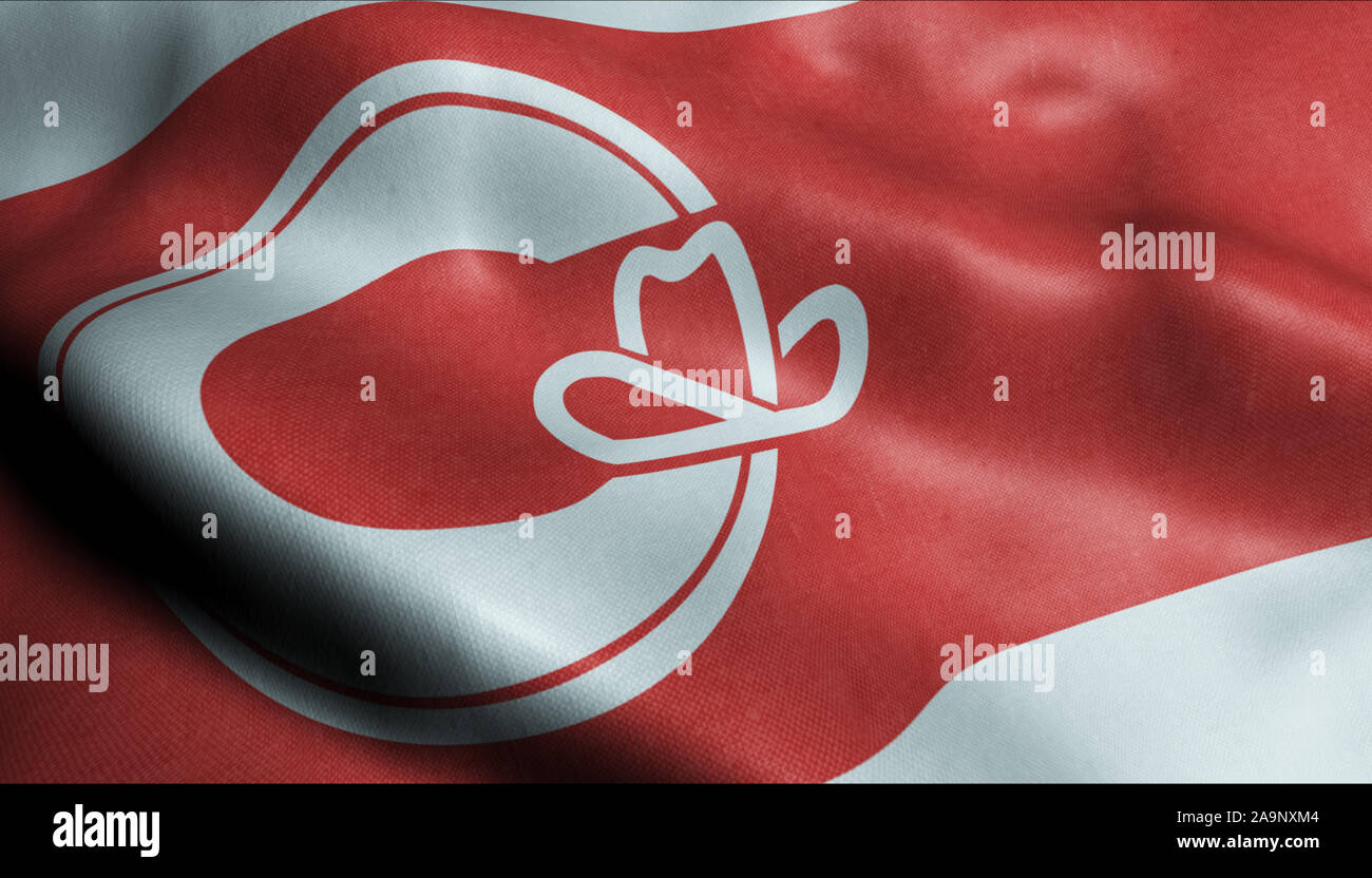 3D Waving Canada City Flag of Calgary Closeup View Stock Photo - Alamy