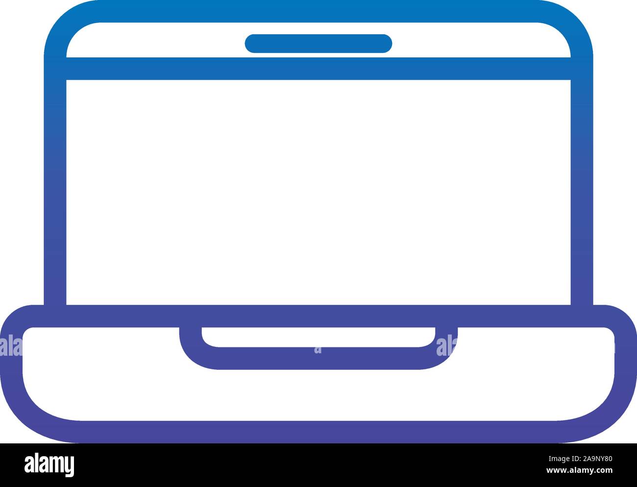 laptop computer technology device office line gradient design vector ...