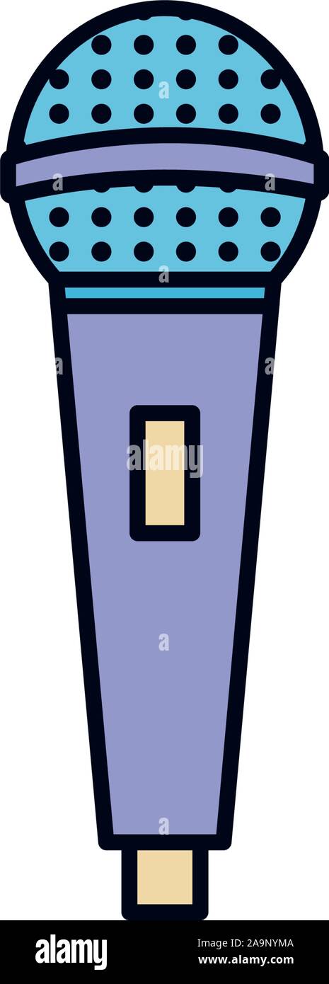 microphone celebration party line fill design vector illustration Stock ...