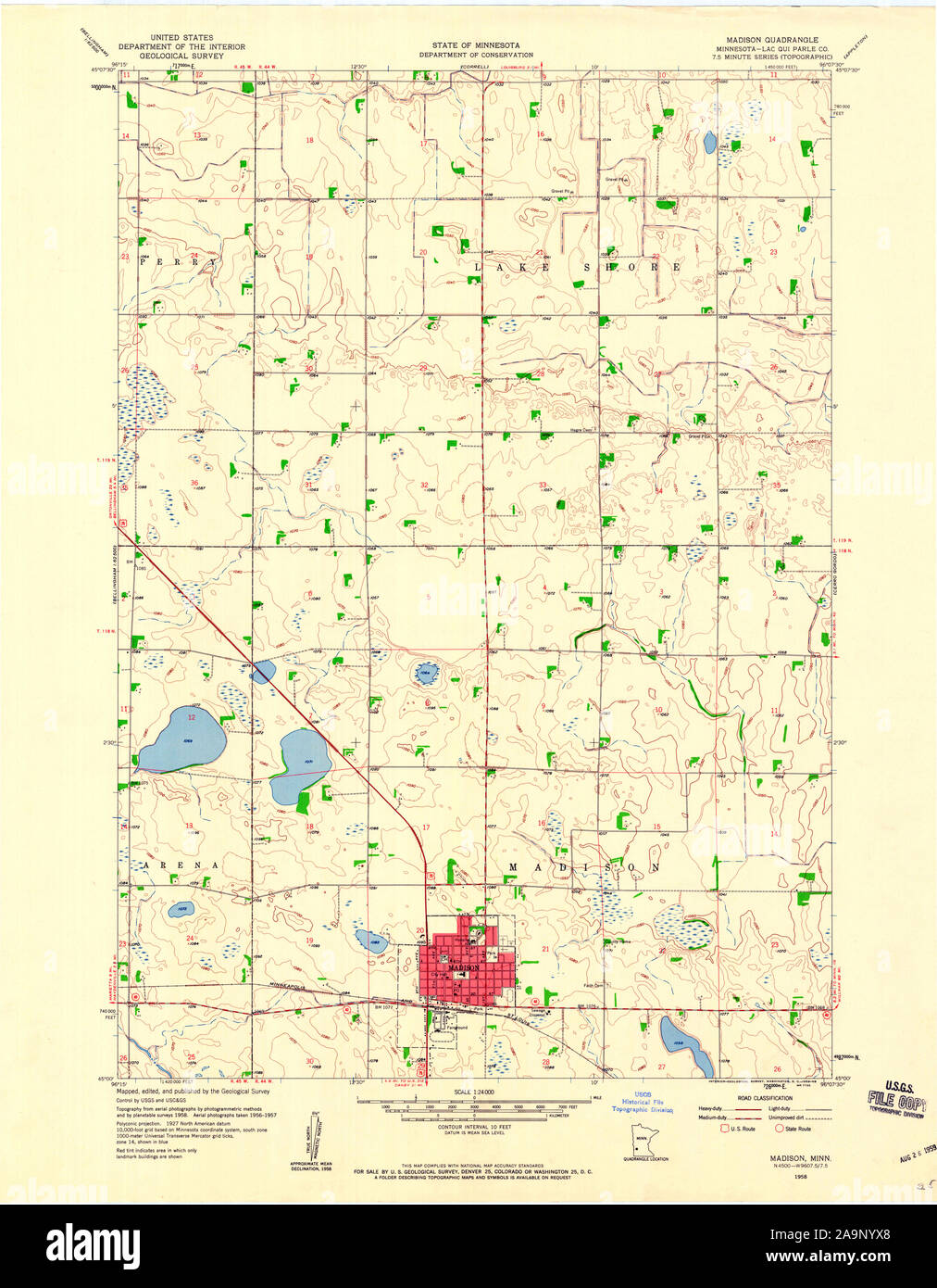 Map of madison minnesota hi-res stock photography and images - Alamy