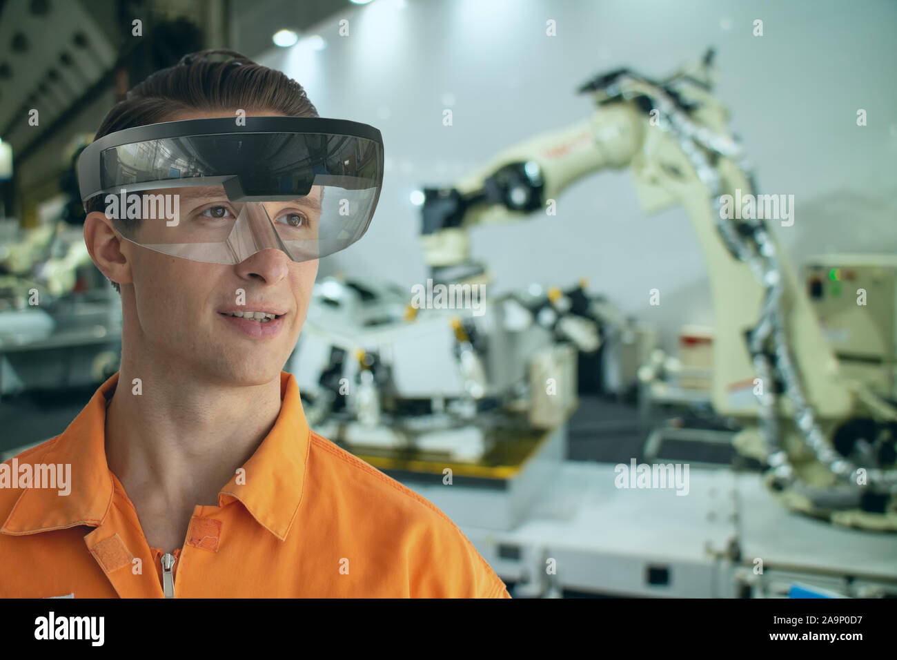 iot smart technology futuristic in industry 4.0 concept, engineer use ...