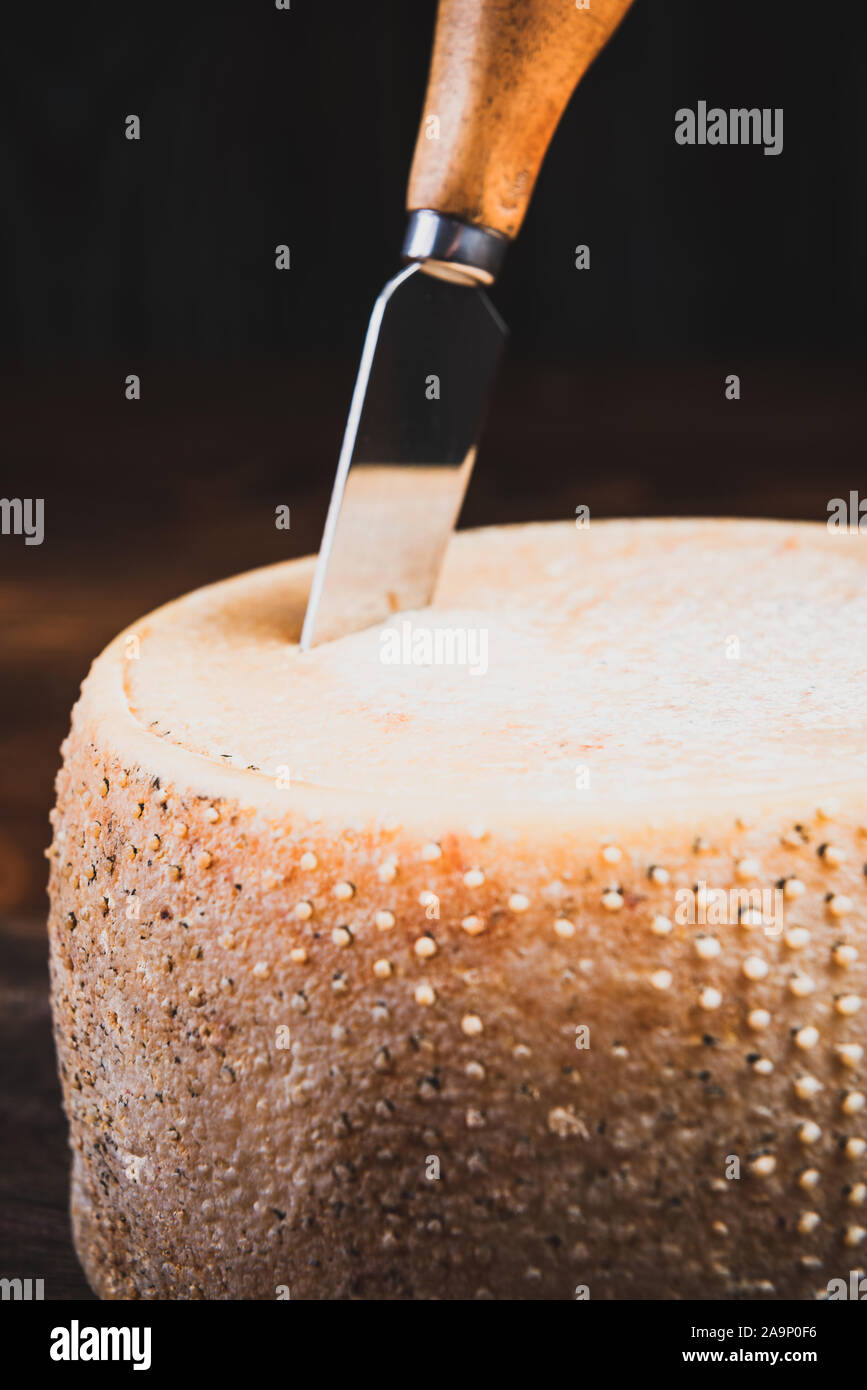 Hard Matured and Aged Cheese Wheel Stock Photo - Alamy