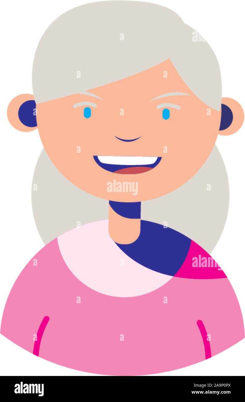 elderly woman grandmother , people flat vector illustration Stock ...