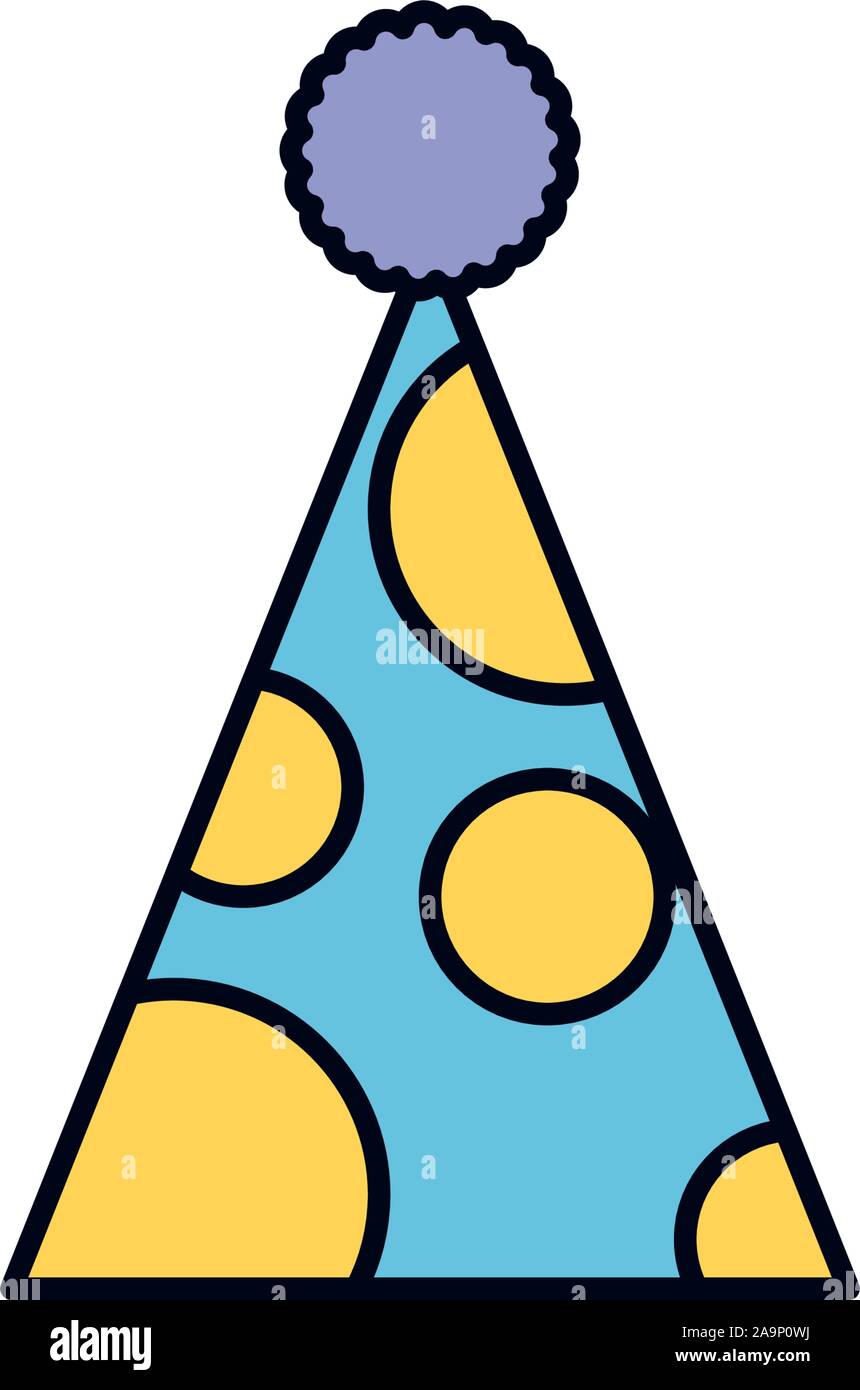 hat celebration party line fill design vector illustration Stock Vector ...