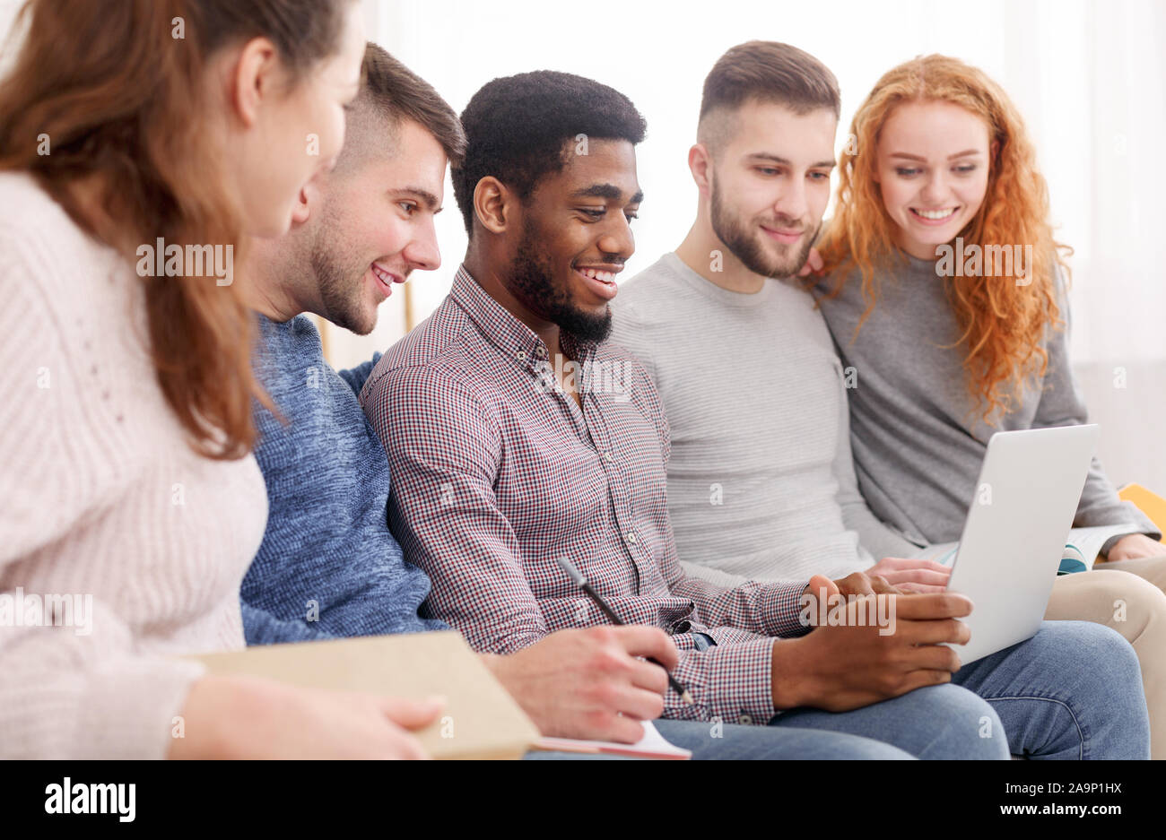 Study together laptop hi-res stock photography and images - Alamy