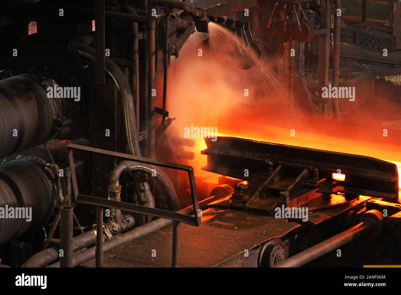 Steel rolling mill on large integrated steelworks Stock Photo - Alamy