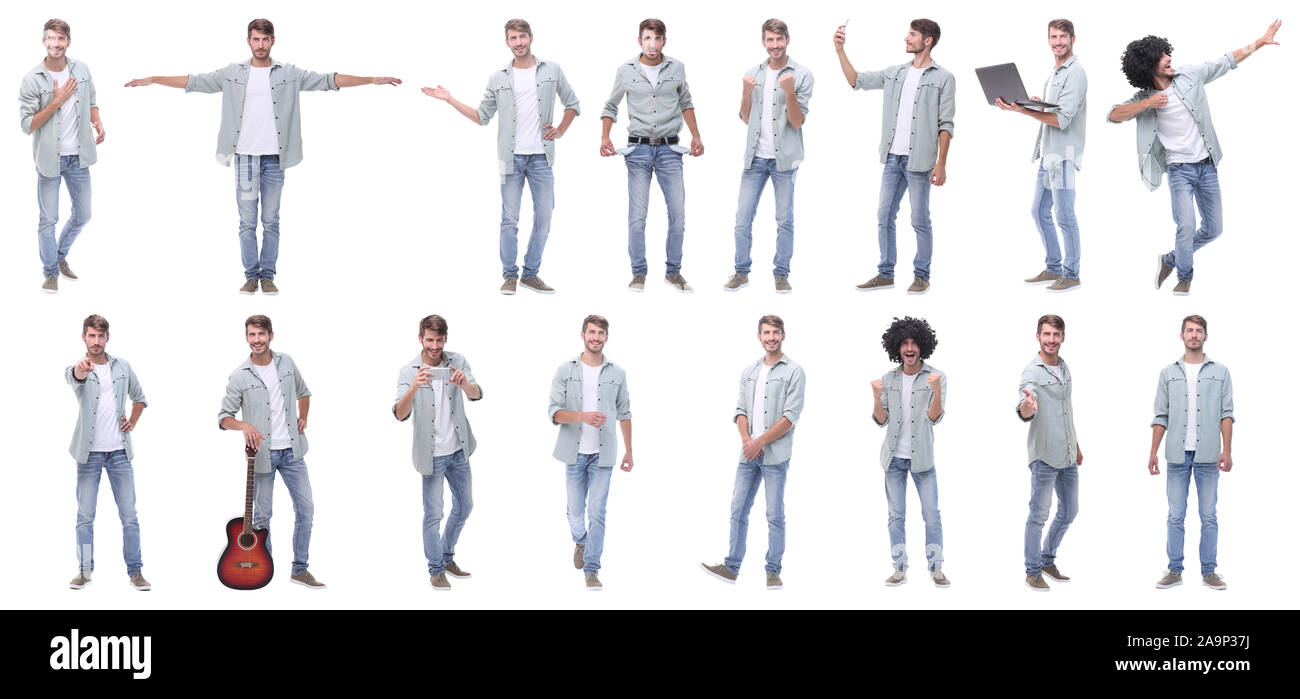 collage of photos of a modern handsome guy Stock Photo - Alamy