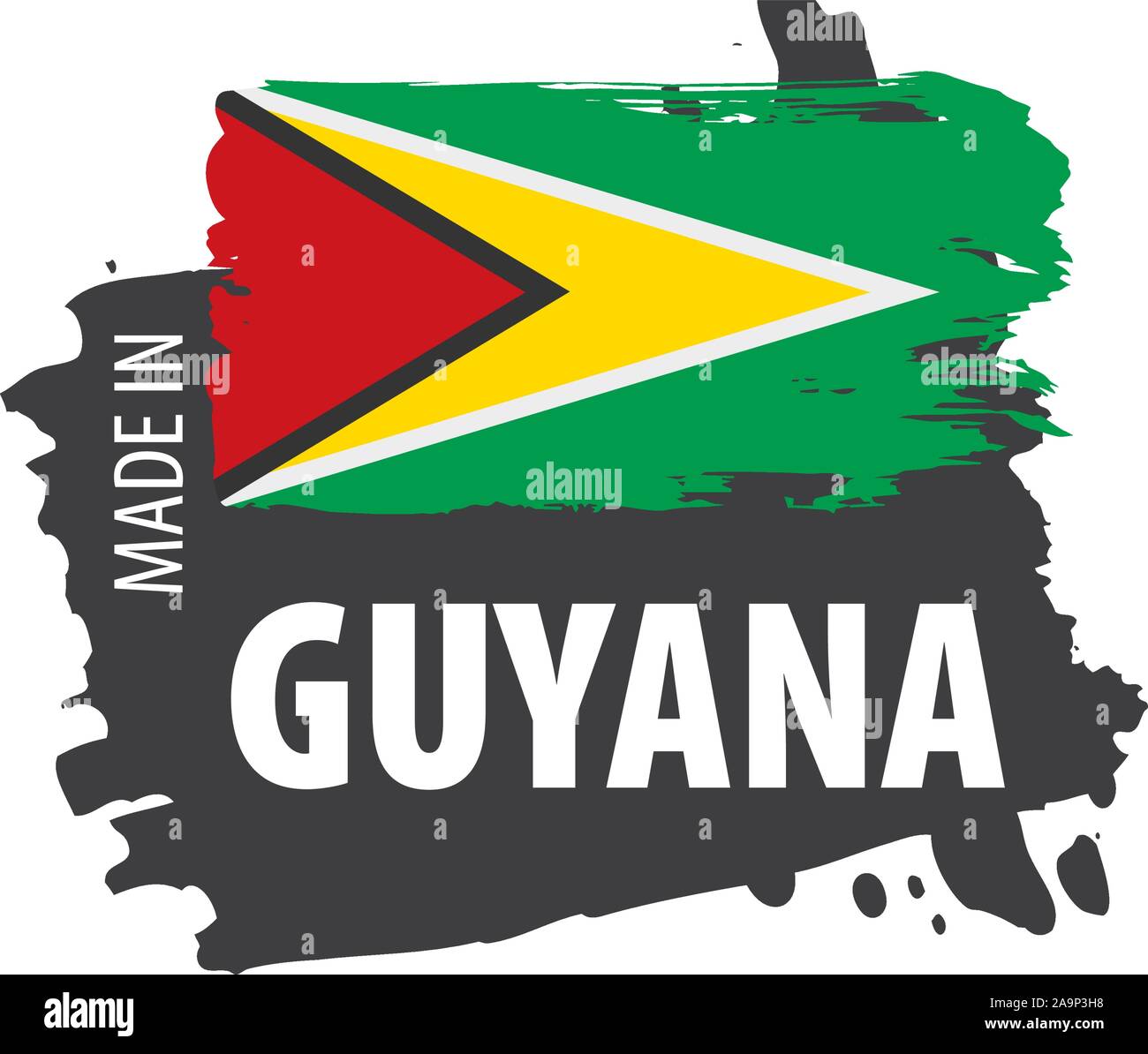 Guyana flag, vector illustration on a white background Stock Vector ...