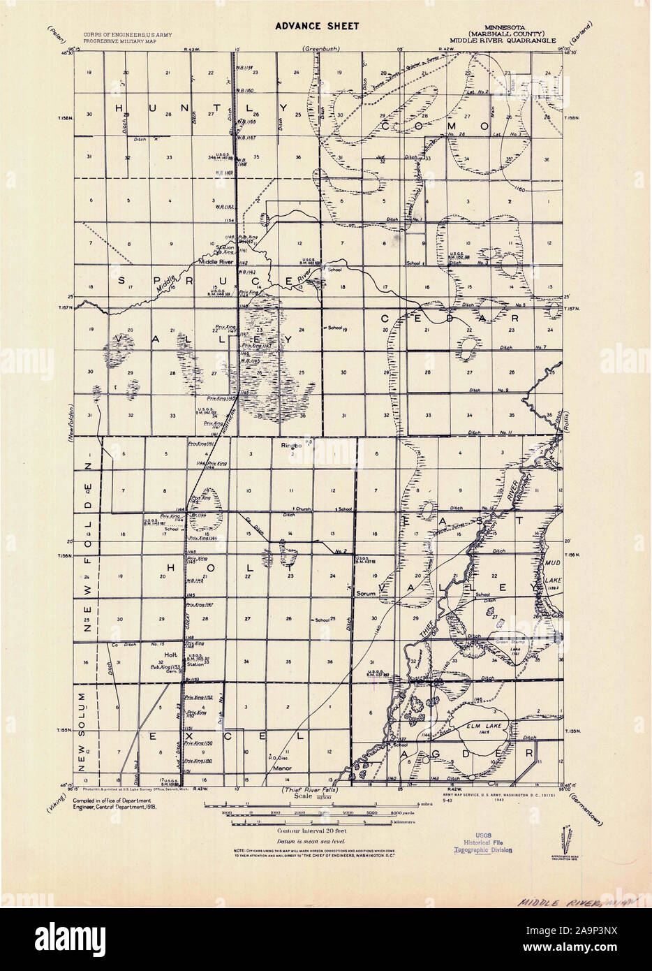Middle river minnesota map hi-res stock photography and images - Alamy