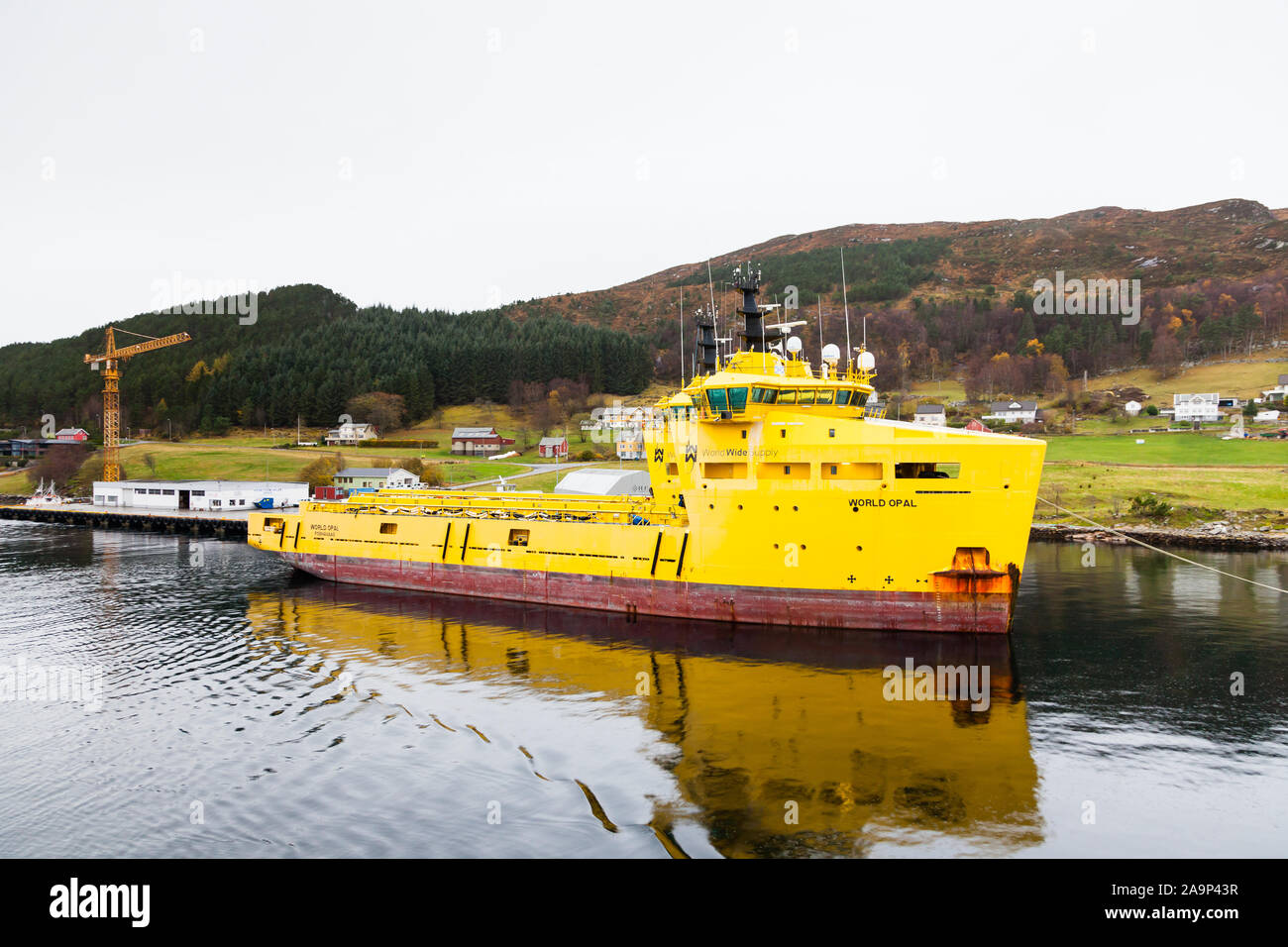 Offshore supply ship, World Opal, is pictured in Torvik, Norway. Torvik ...