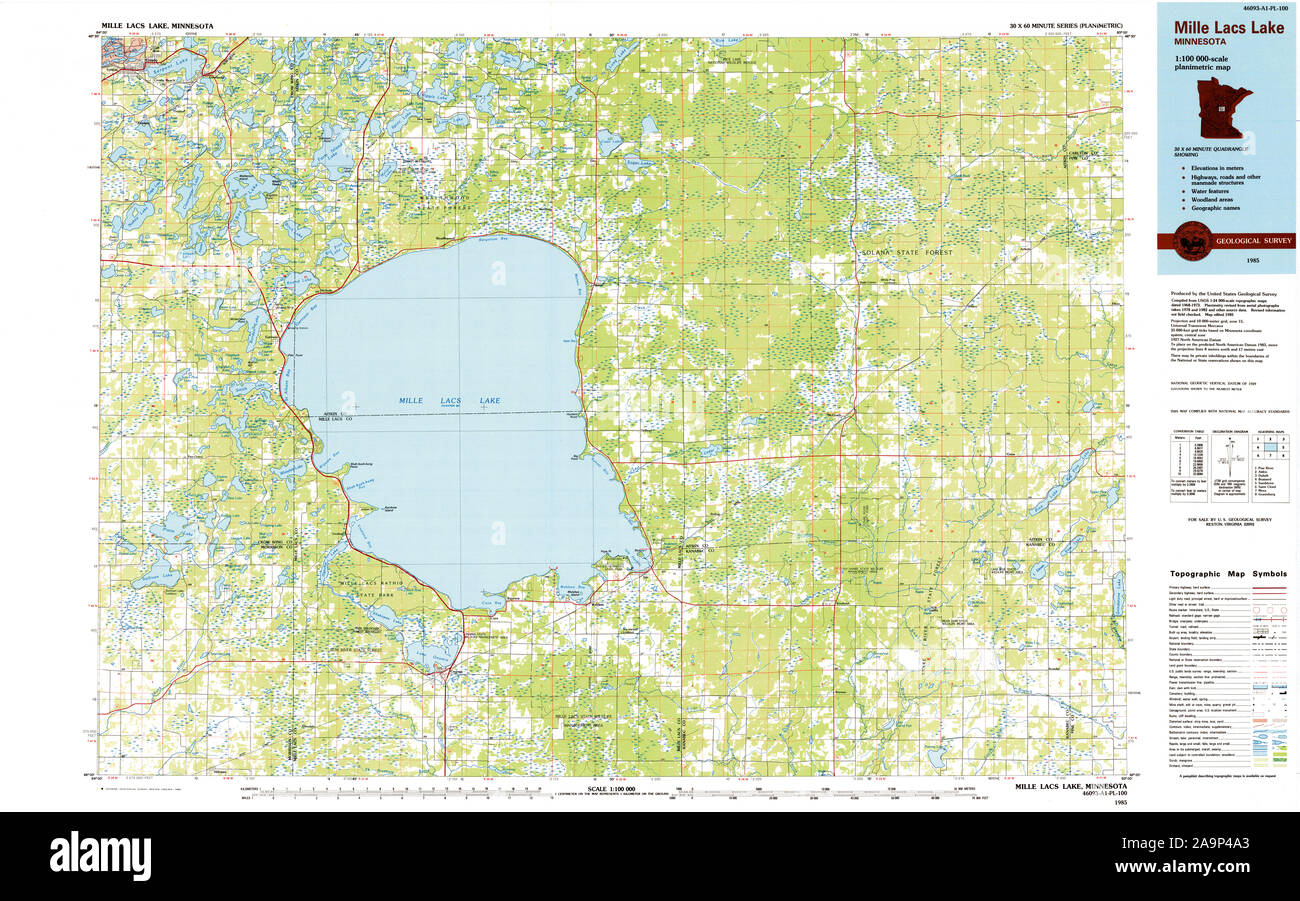 Map of mille lacs hi-res stock photography and images - Alamy