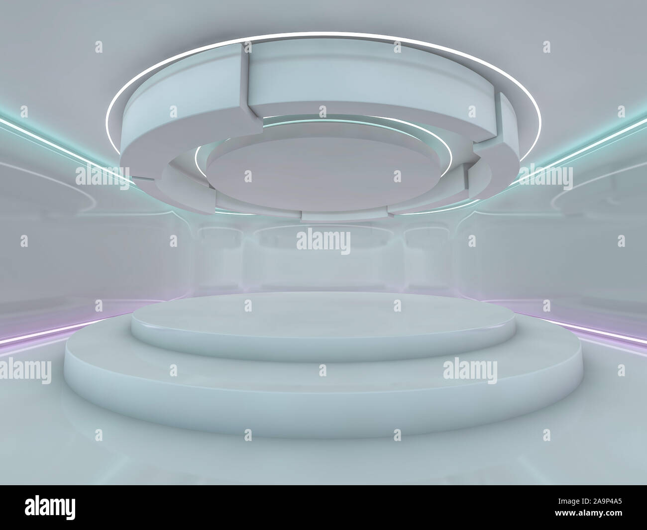 Abstract modern architecture background, empty open space interior. 3D ...