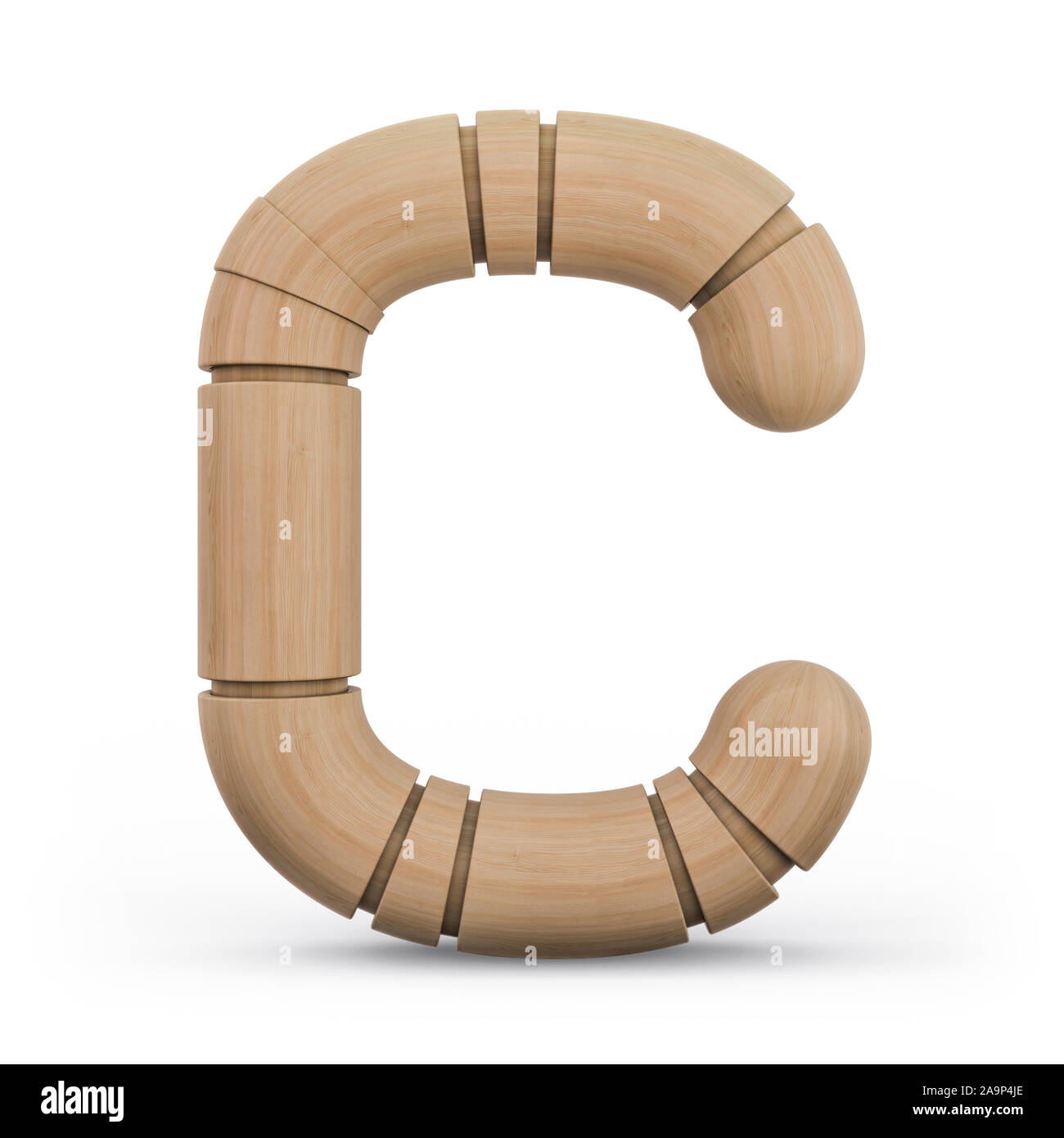 Capital letter C. Uppercase. Wooden futuristic font. Carved alphabet ...
