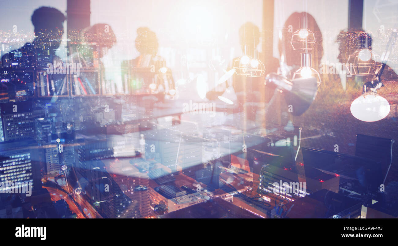 Team of people work together. concept of teamwork and partnership ...