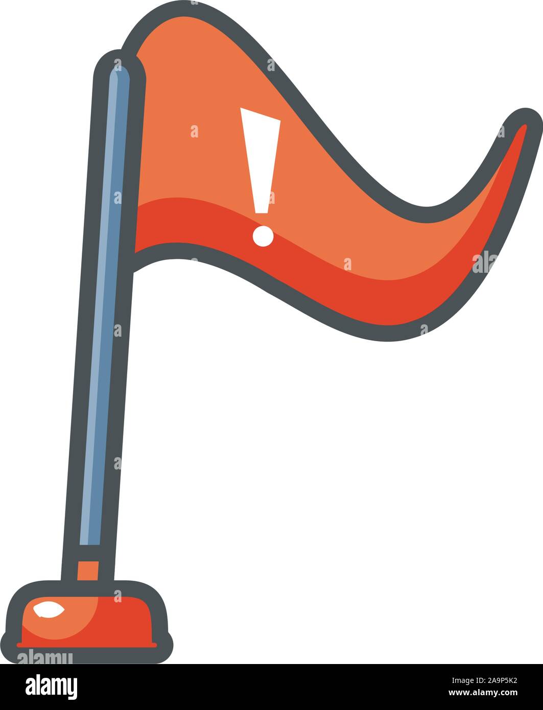 red flag warning safety fill vector illustration Stock Vector Image ...