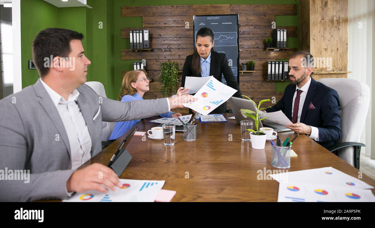 Executive leadership having a meeting and working together in ...