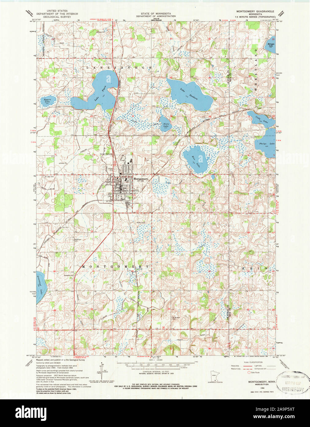 Map Of Montgomery Minnesota High Resolution Stock Photography and ...