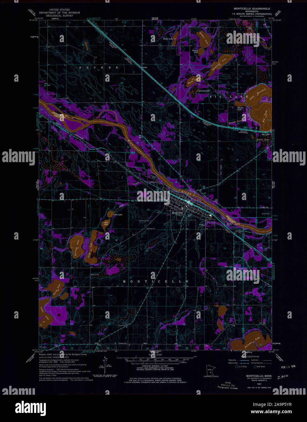Monticello minnesota map hi-res stock photography and images - Alamy