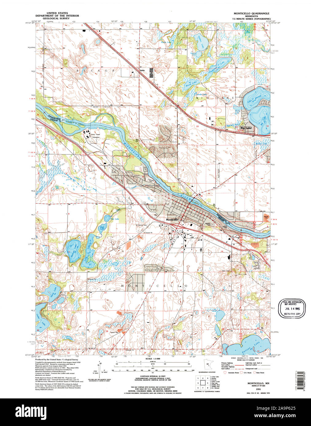 Monticello minnesota map hi-res stock photography and images - Alamy
